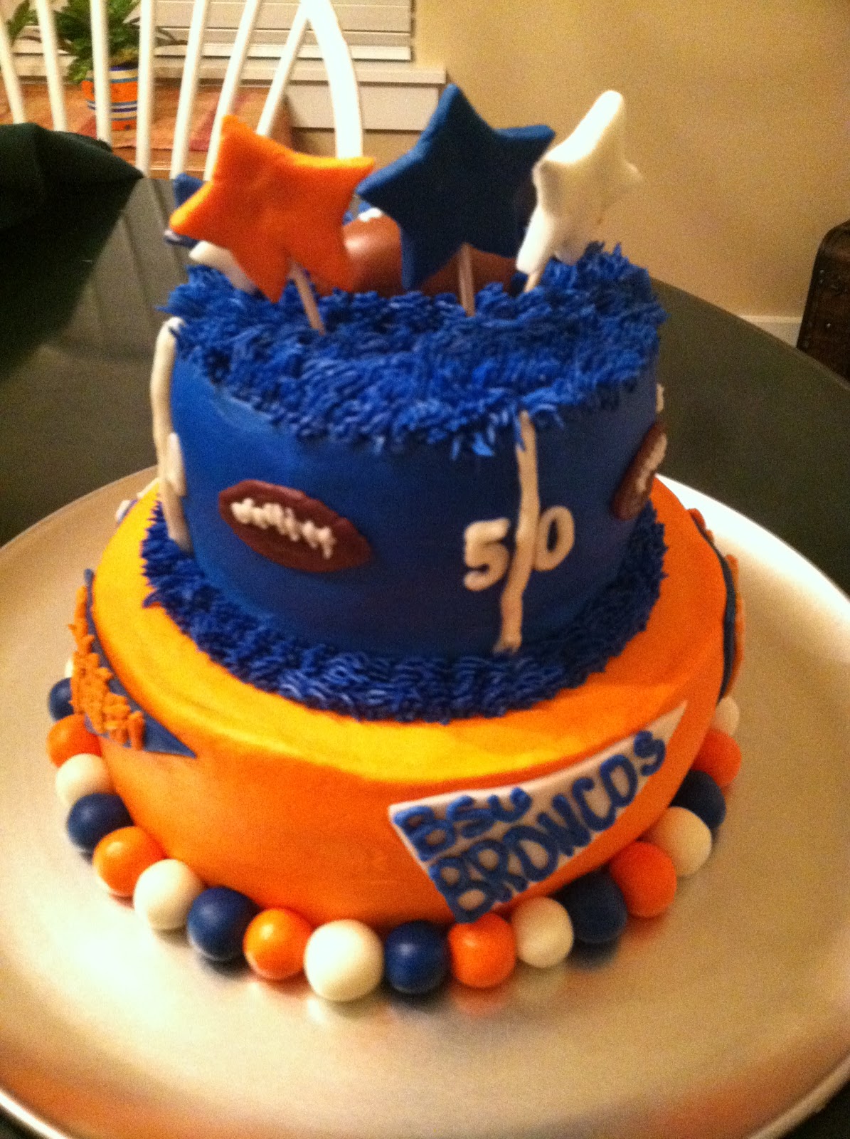 Cat's Cake Creations: Boise State Broncos Football Celebration Cake